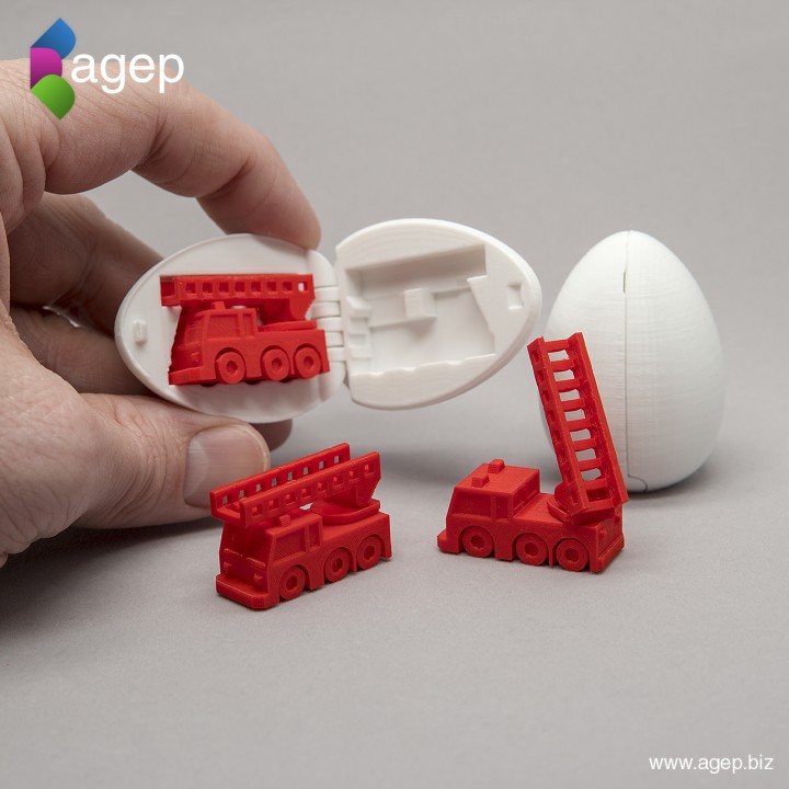 3D Printable Surprise Egg #5 - Tiny Fire Truck by Stian Ervik Wahlvåg