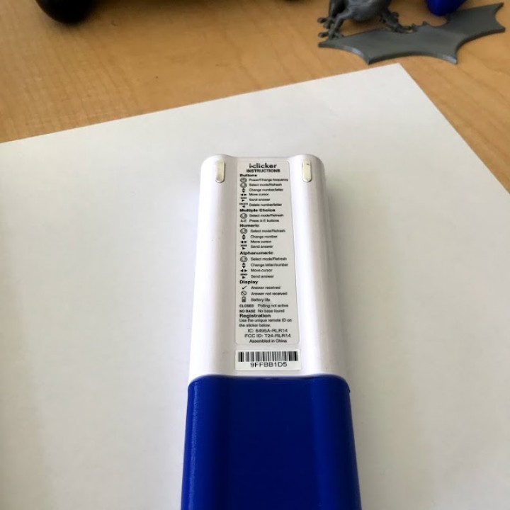 3D Printable iClicker 2 Battery Cover by Gavin Broughton