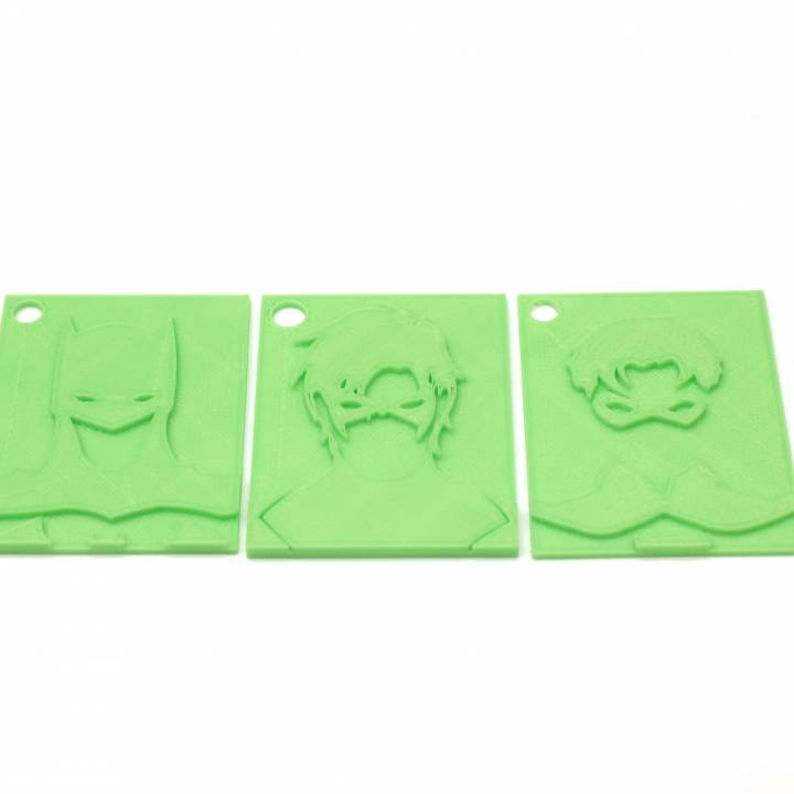 3D Printable Batman, Nightwing and Robin Keychain by 3D Custom Print