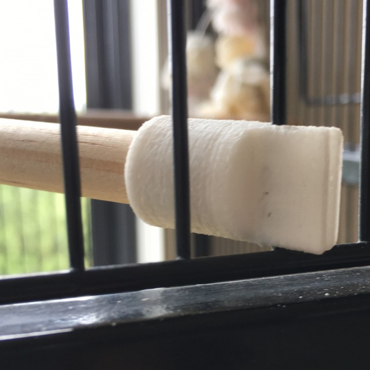 3D Printable Bird perch dowel end by Mike Barber