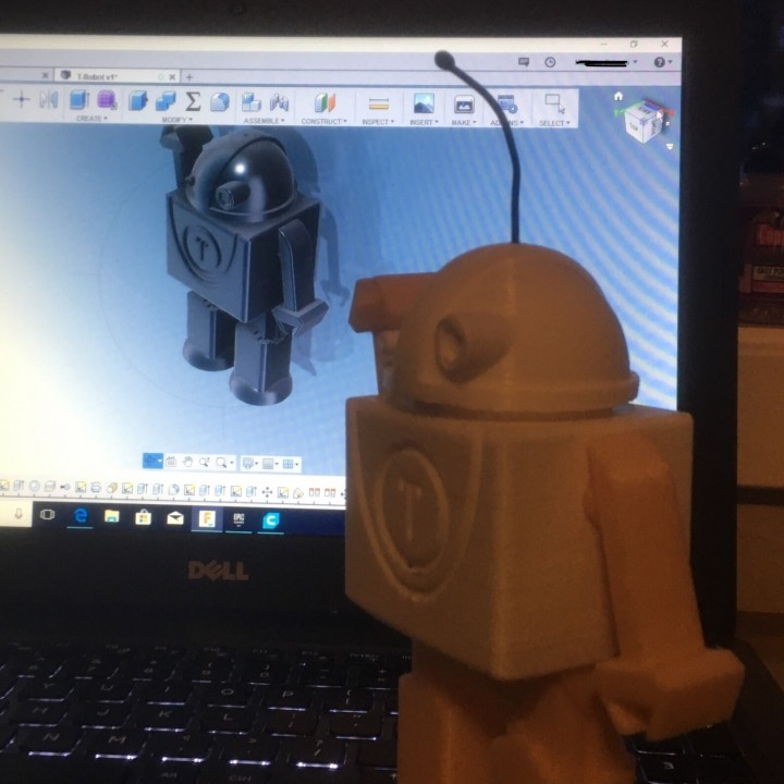 3D Printable Timothy the robot (T-BOT) by Matthew DeLuna