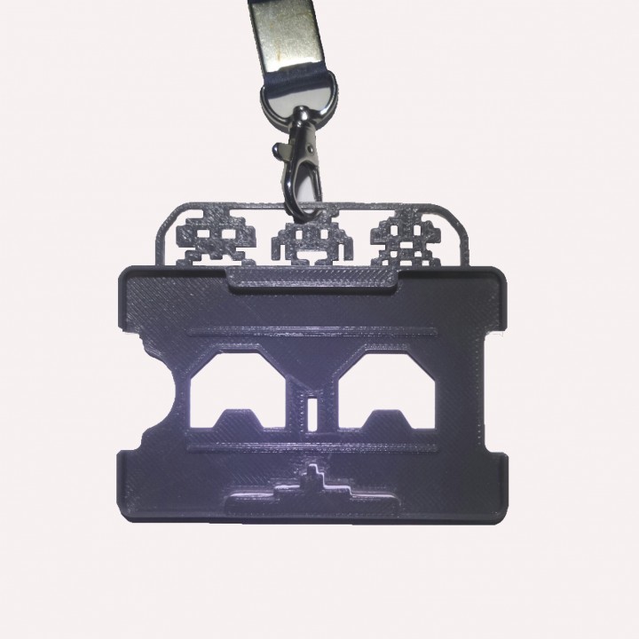3D Printable Space Invaders - ID Card Holder - retro gaming by Marco Morata