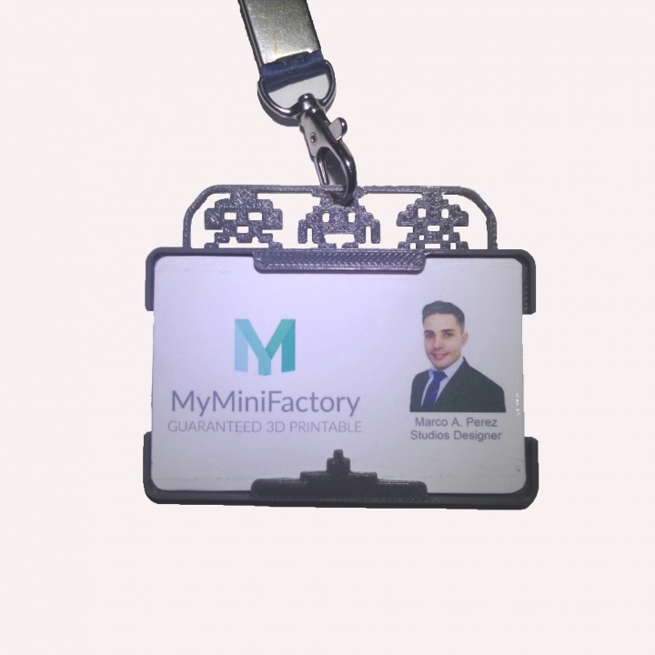 3D Printable Space Invaders - ID Card Holder - retro gaming by Marco Morata