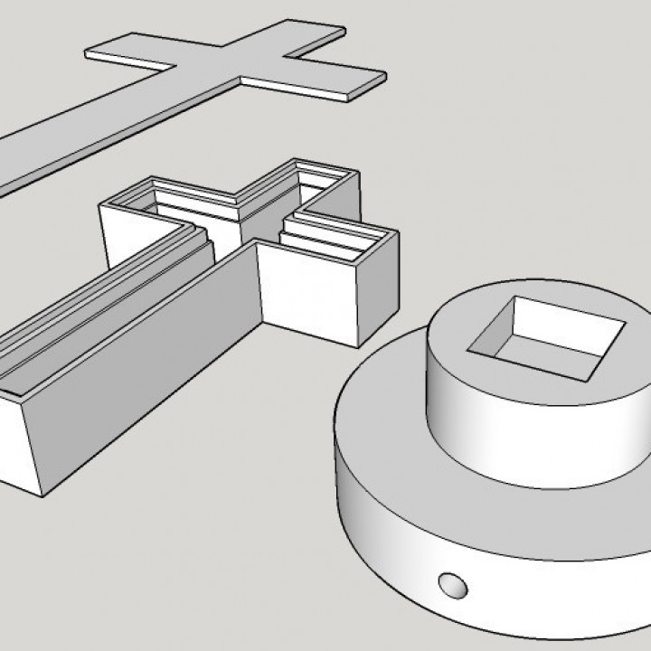 3D Printable vakits 5mm LED Cross Enclosure by Derek Tombrello