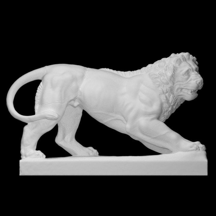 3D Printable Funerary Lion by Scan The World