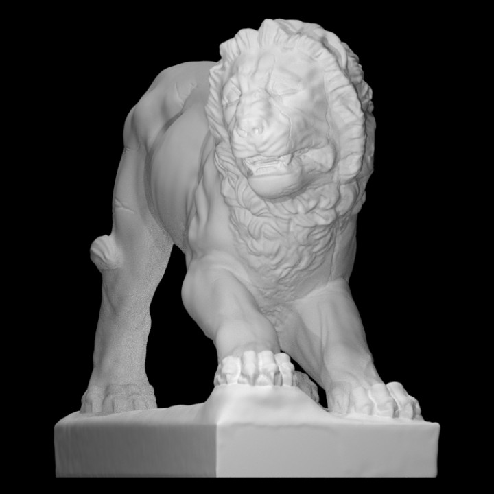 3D Printable Funerary Lion by Scan The World