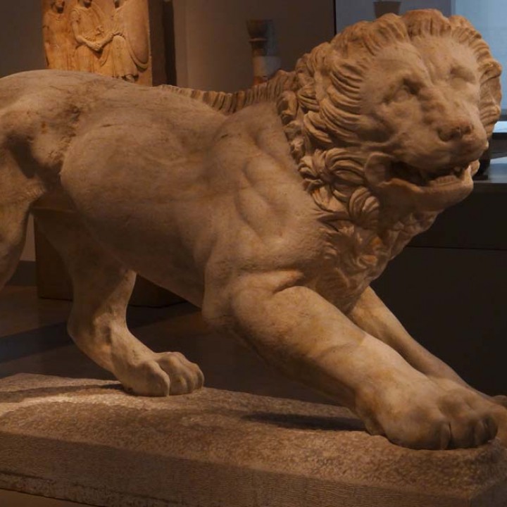 3D Printable Funerary Lion by Scan The World