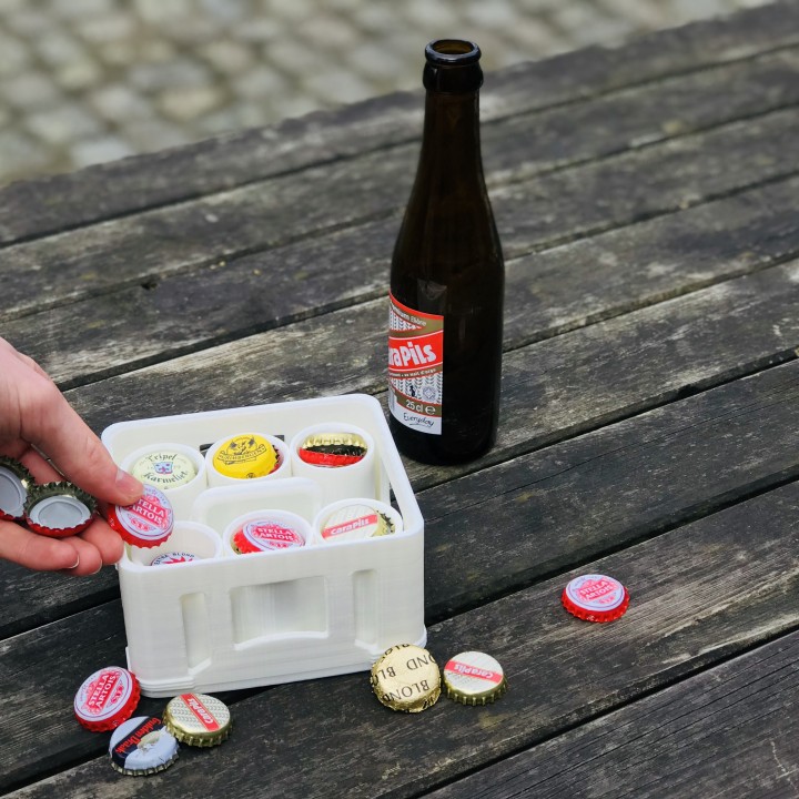 3D Printable Beer Cap Organizer by Dennis Prijs