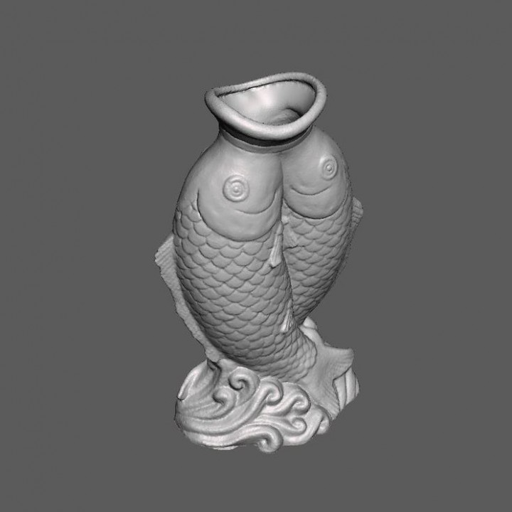 3D Printable Fish Sculpture Vase by 3DWP