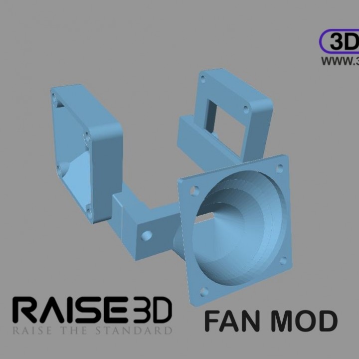 3D Printable Raise3D Fan Mod (Extra Gcode Controlled Fan) by 3DWP