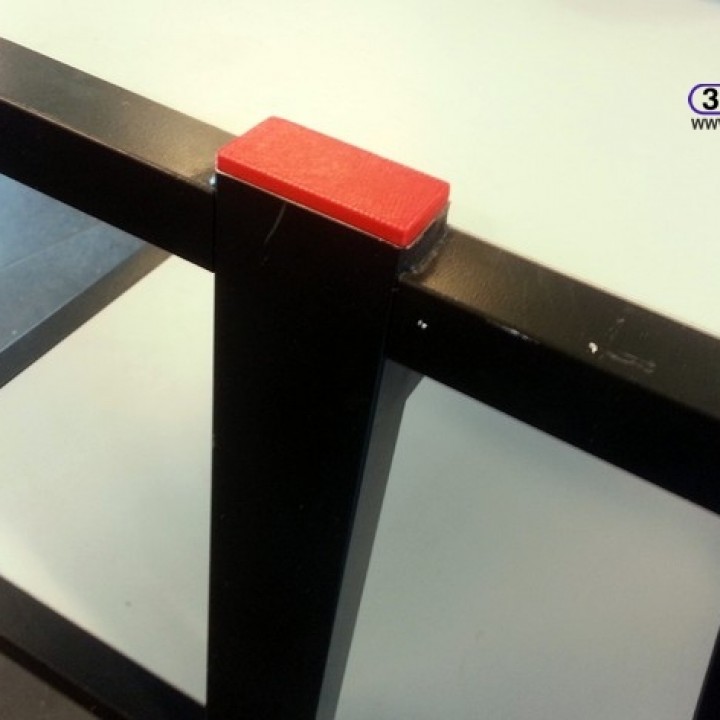 3D Printable Rectangular Tube End Cap 25X50 mm (Tubing Plug) by 3DWP
