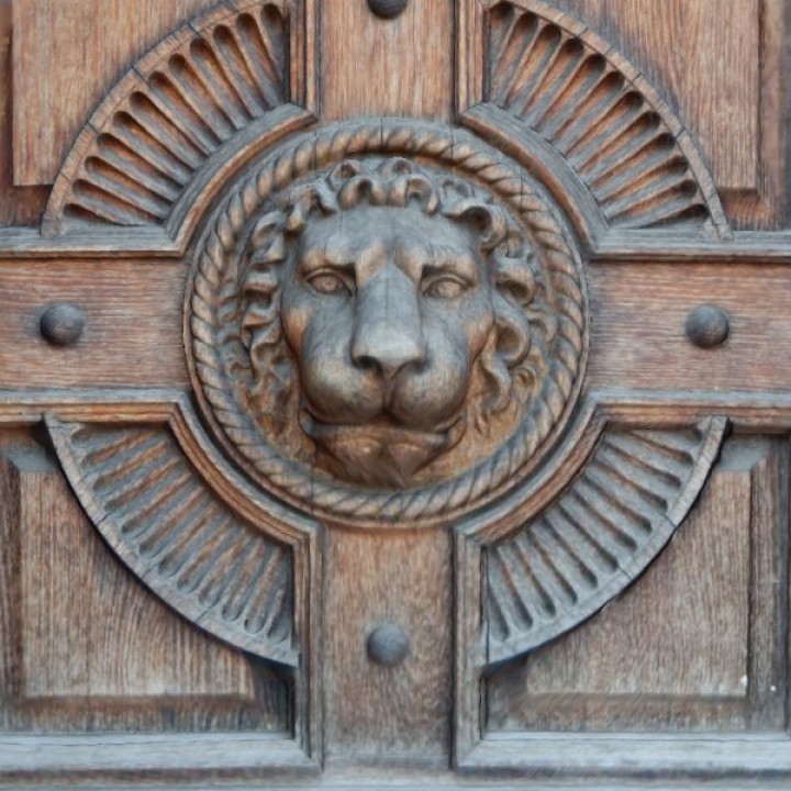 3D Printable Door Lion Wall Hanger by 3DWP