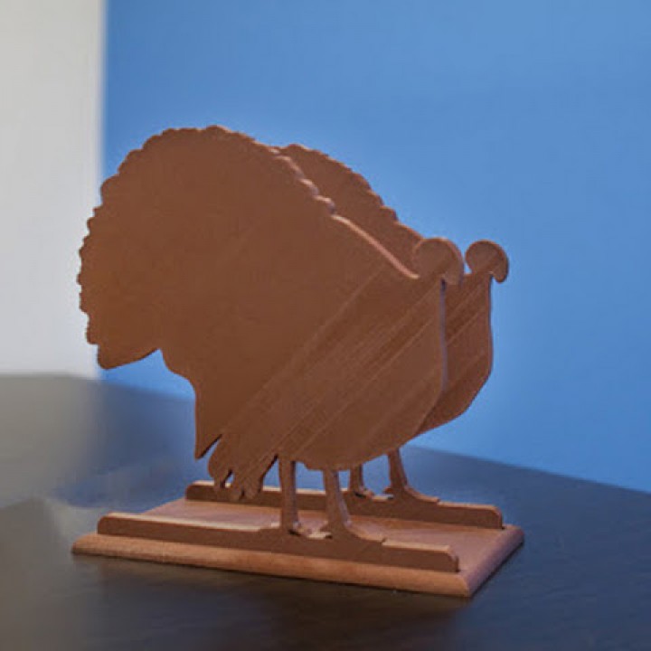 3D Printable Thanksgiving Turkey Napkin Holder by MatterHackers