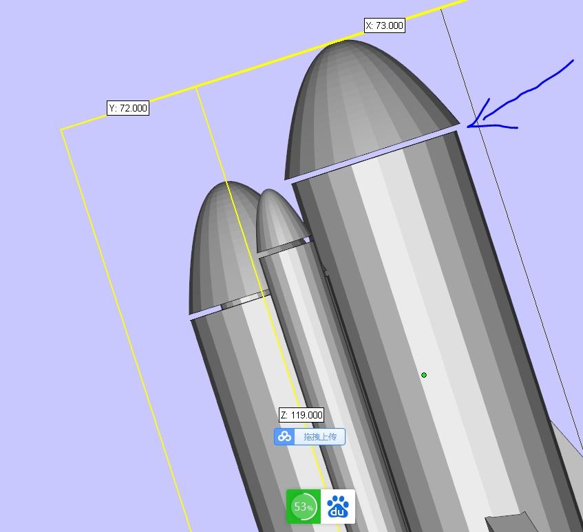 3D Printable rocket ship by nathan huber