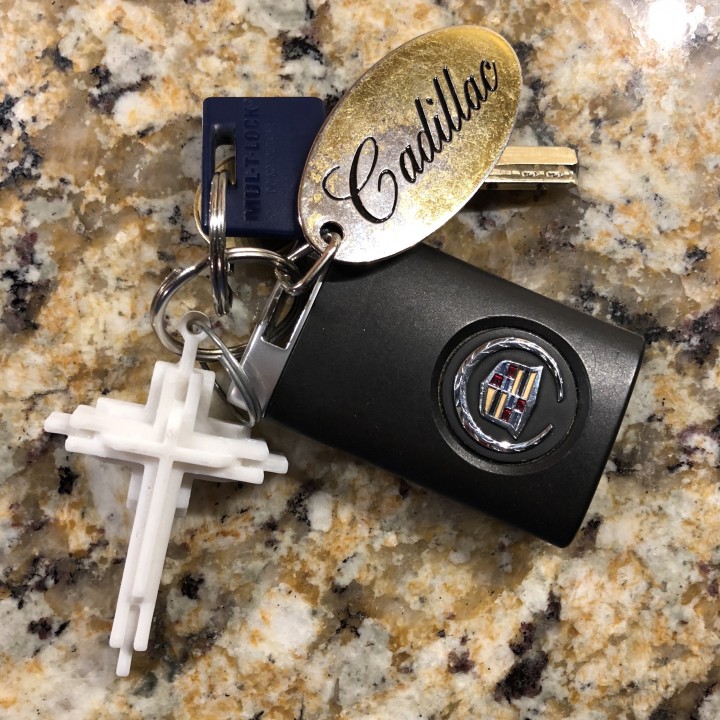 3D Printable Cross Keychain by Thomas Kaufmann