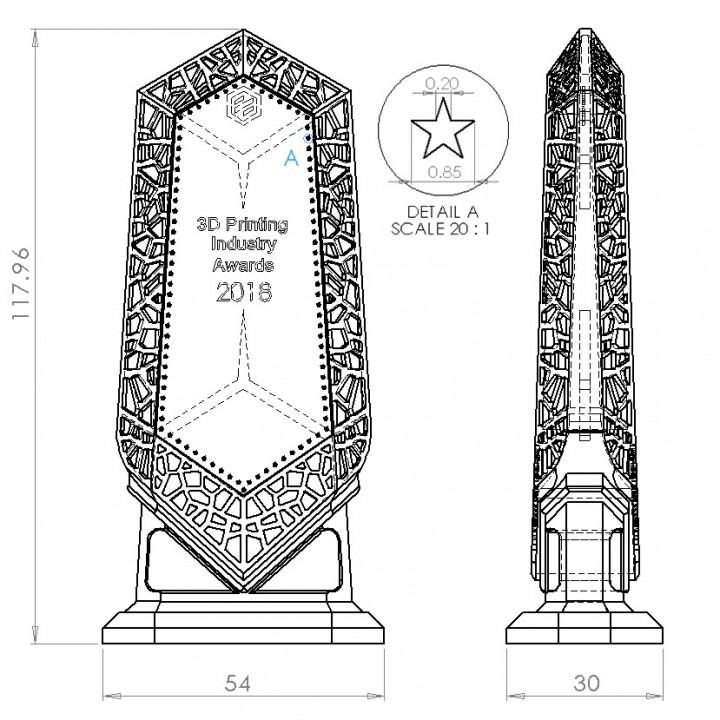 3D Printable Crystal trophy design - Official Trophy 3D Design ...