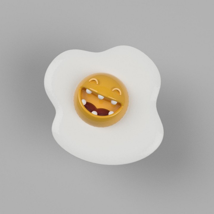 3D Printable Eggmilio - happy over easy egg by Wekster