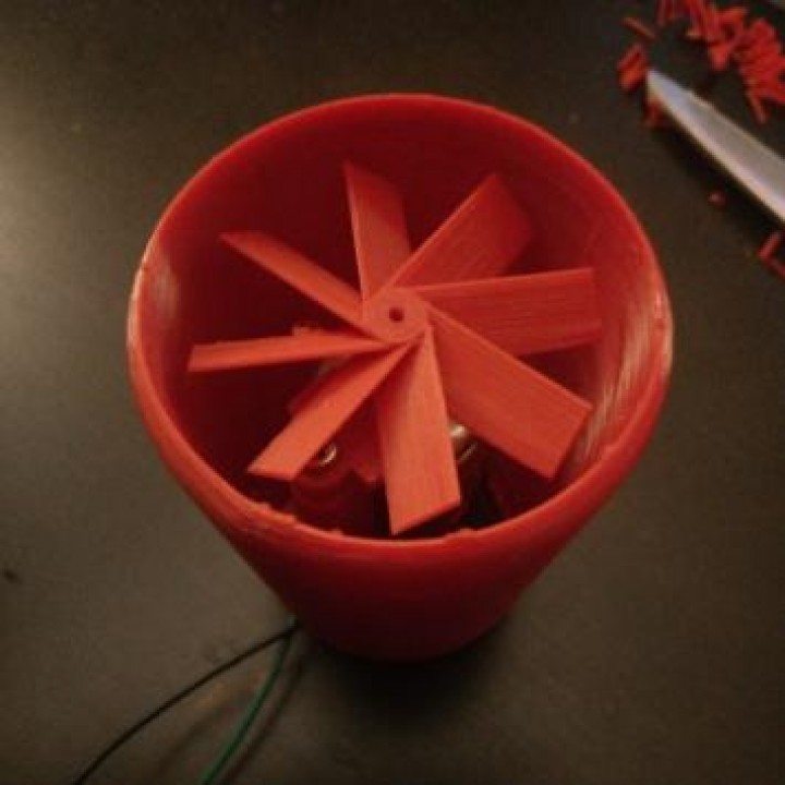 3D Printable Turbo Fan (for 5v DC Motor) by Mihai