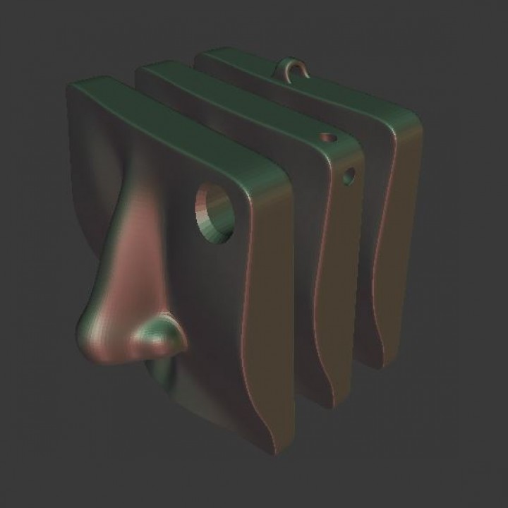 3D Printable Nose Keychain&Pendant by Pawel Szczeszek