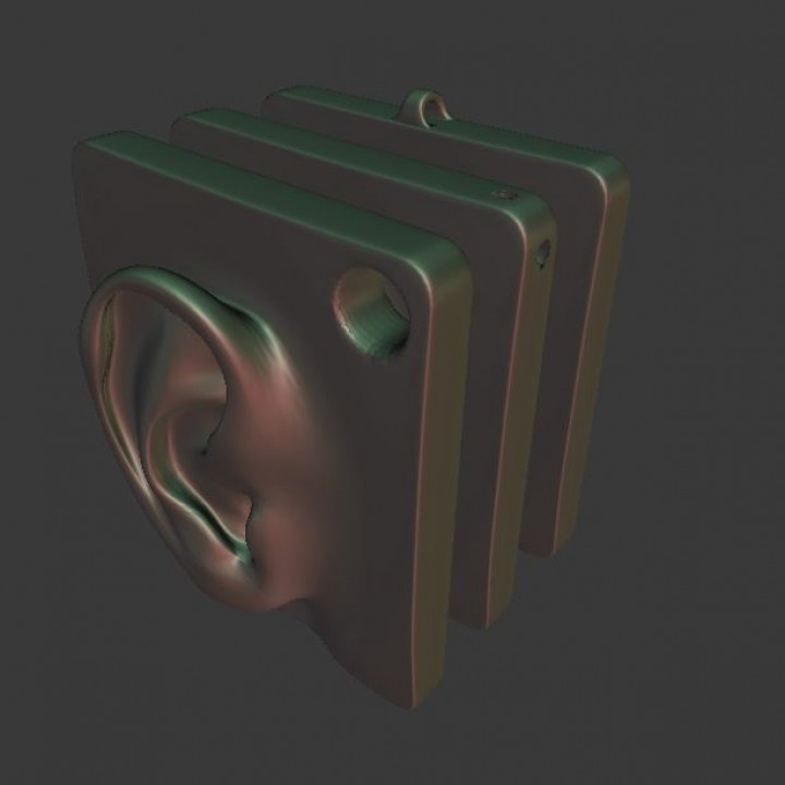 3D Printable Ear Keychain&Pendant by Pawel Szczeszek
