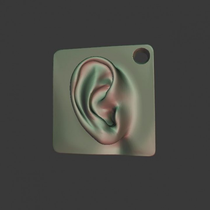 3D Printable Ear Keychain&Pendant by Pawel Szczeszek