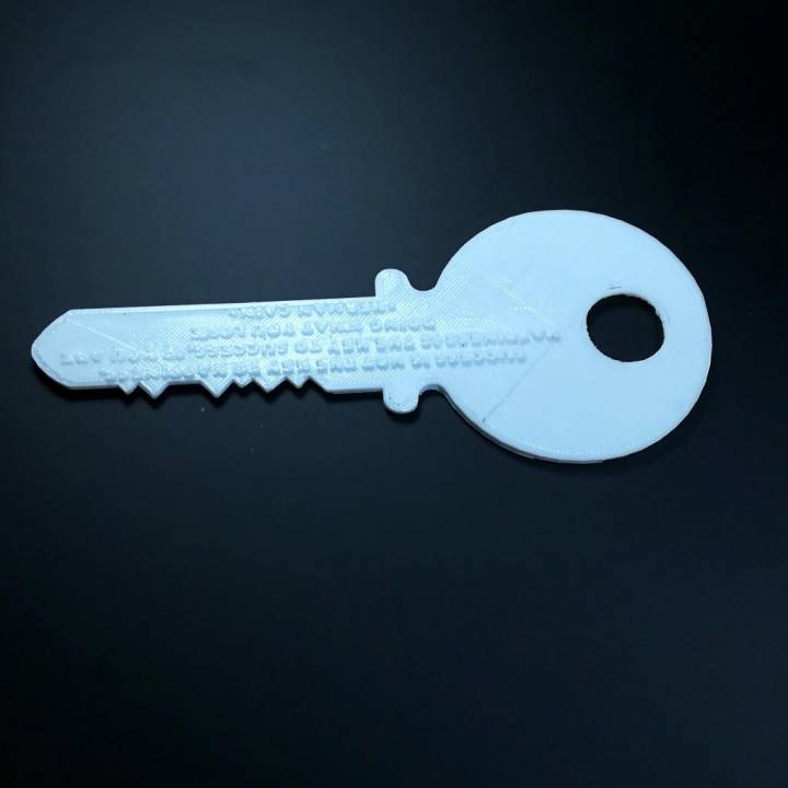 3D Printable key by Emily King