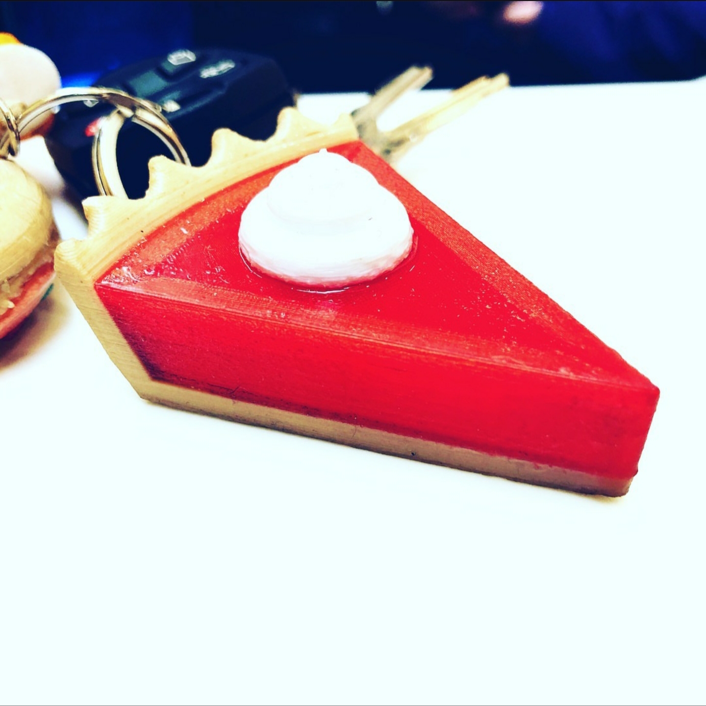 3D Printable Multi-Color Pie Keychain by Mosaic Manufacturing