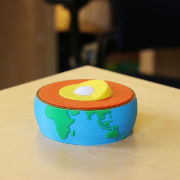 3D Printable Multi-Color Earth Core Model by Mosaic Manufacturing