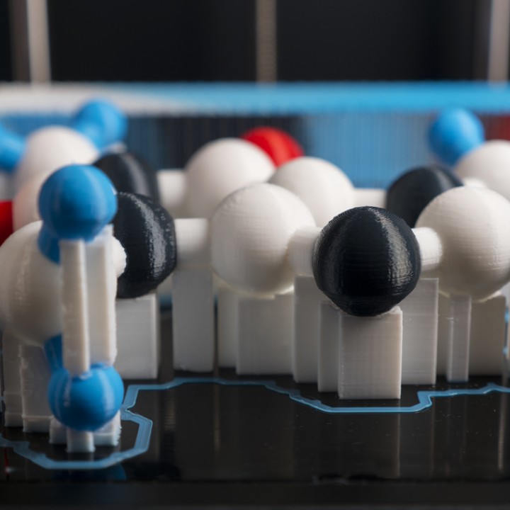 3D Printable Multi-Color Caffeine Molecule Model by Mosaic Manufacturing