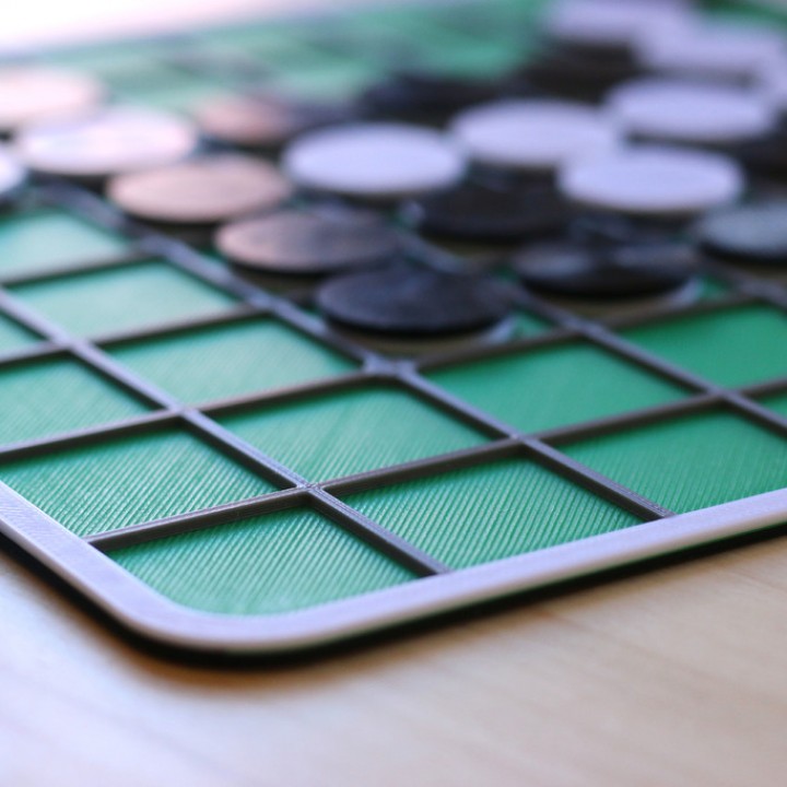 3D Printable Multi-Color Reversi (Othello) Set by Mosaic Manufacturing