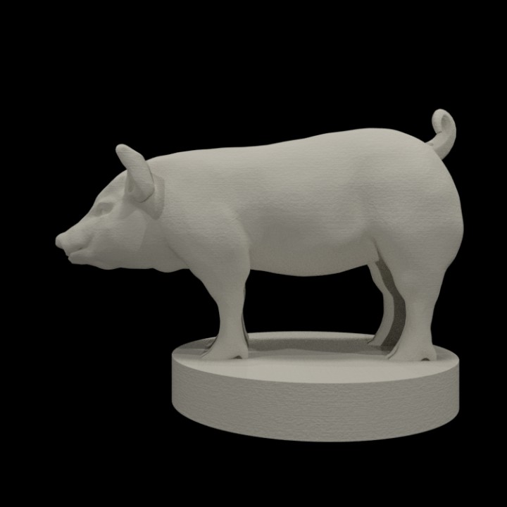 3D Printable Pig Miniature by Miguel Zavala