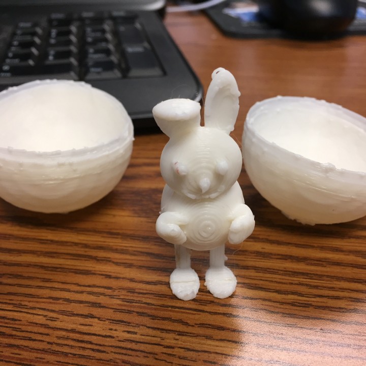 3D Printable Bunny Kinder Egg Surprise by Jennifer Oshenska