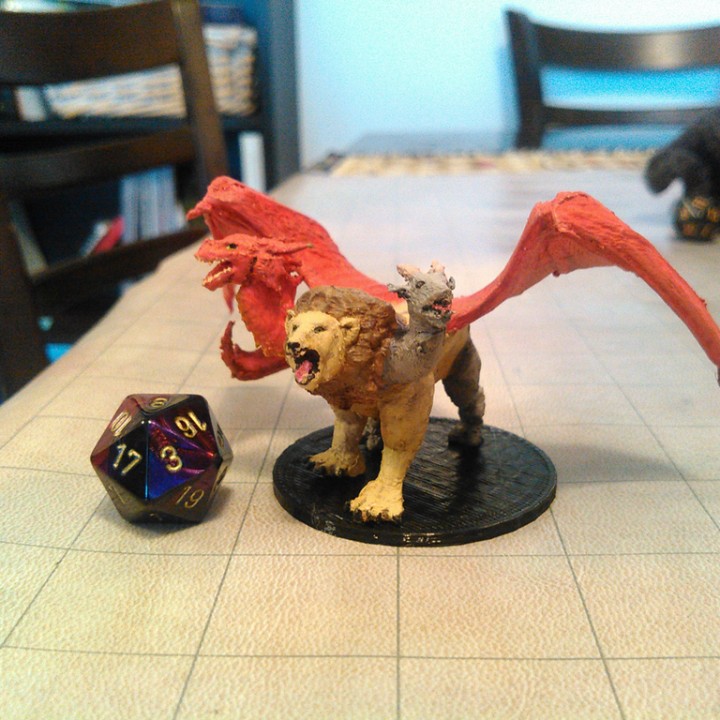 3D Printable Chimera for tabletop gaming! by Miguel Zavala