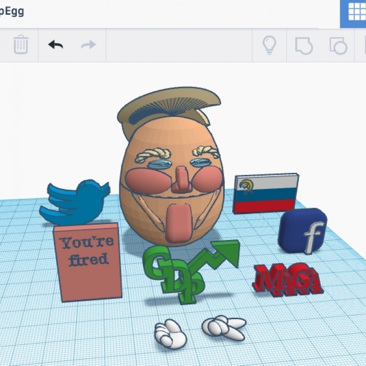 3D Printable Trump Egg #TinkercadEaster by Walker Plagge