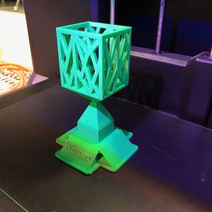 3D Printable geometric trophy by Kristen Roman