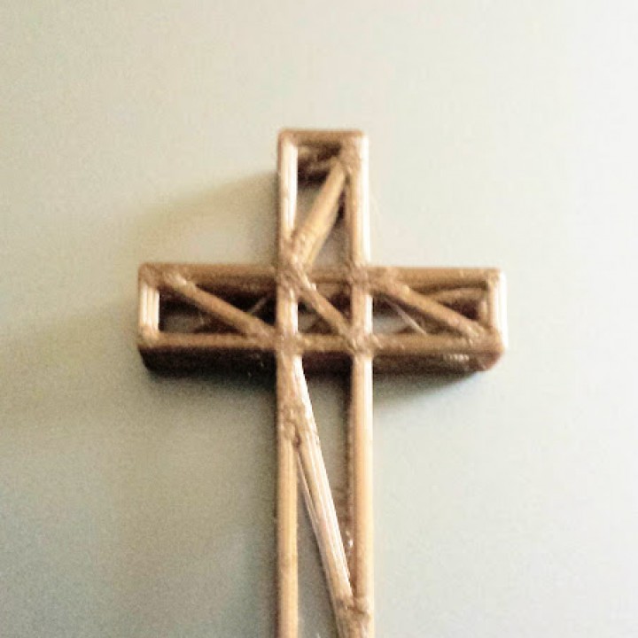3D Printable Cross Wireframe by Tia Bertz