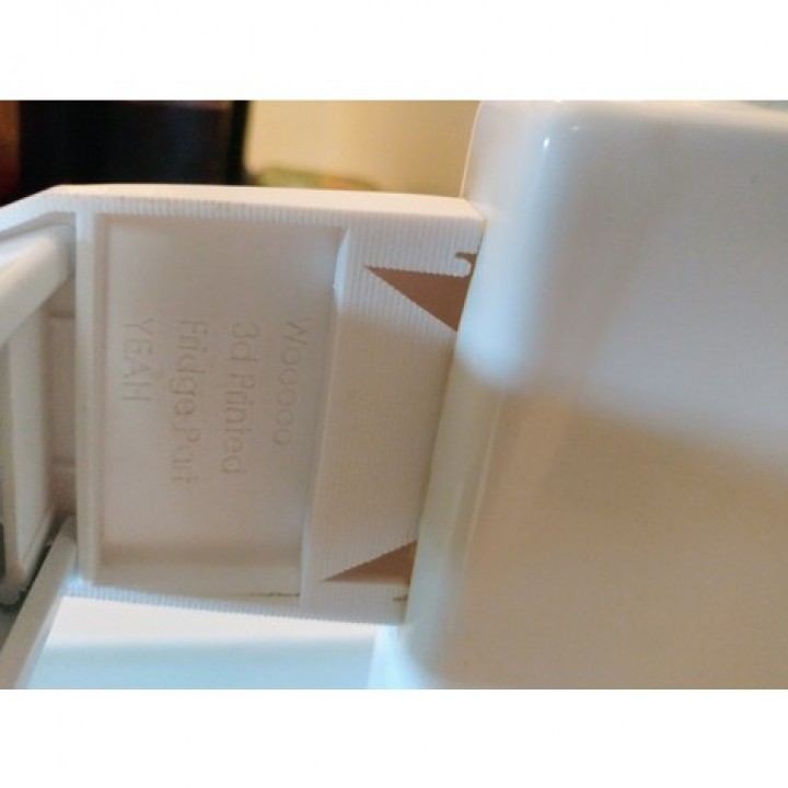 3D Printable Frigidaire Refrigerator Door Shelf Clip by Gabe Farley