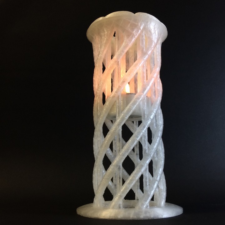 3D Printable Helical 'T' candle by Mark Durham