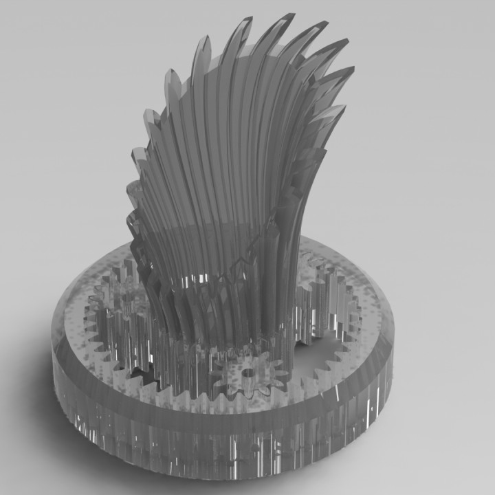 3D Printable 2018 3DPI Freeform Gear Trophy with Planetary Base by ...