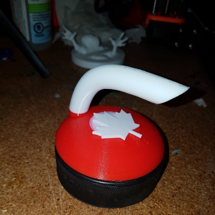 3D Printable Mini Curling Rock Handle by Jud Niven