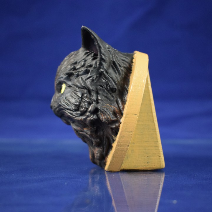 3D Printable Long Hair Cat Bust Portrait by Tanya Wiesner