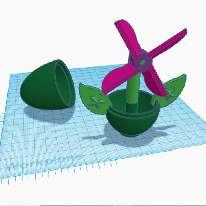 3D Printable Flower Wheel Egg Toy #TinkercadEaster by Erin Rouse