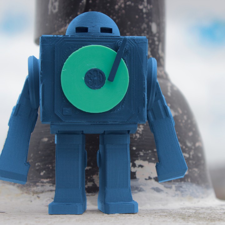 3D Printable Beat Bot - Print In Place Fold Up Robot! by Harry Roper