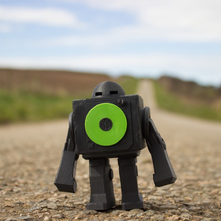 3D Printable Beat Bot - Print In Place Fold Up Robot! by Harry Roper