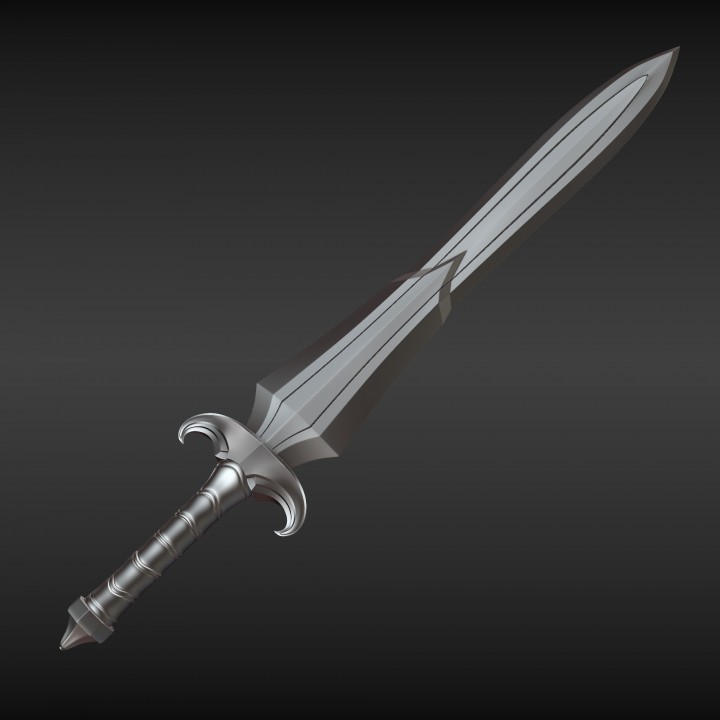 3D Printable Two Handed Full Size 46" Long Sword by Cody Winchester