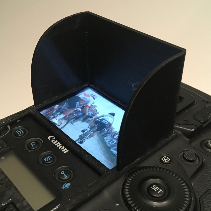 3D Printable camera screen shade by Chris Auld