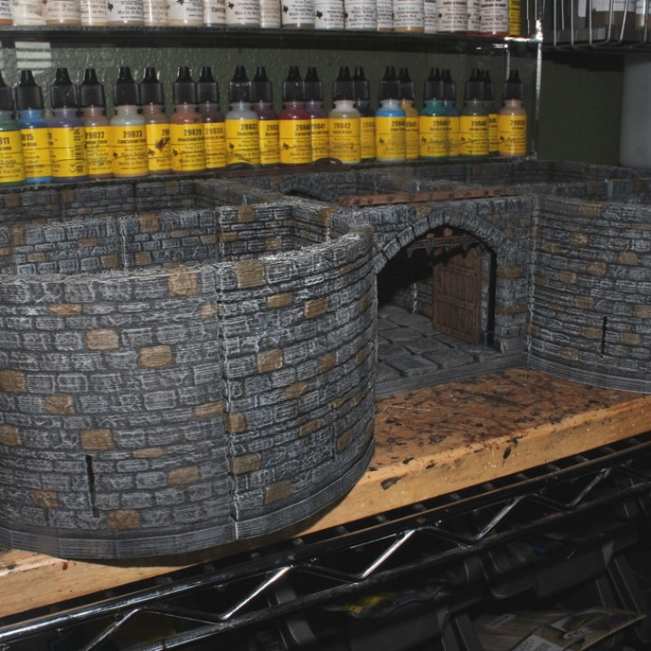 3D Printable OpenForge Stone Barbican by Devon Jones