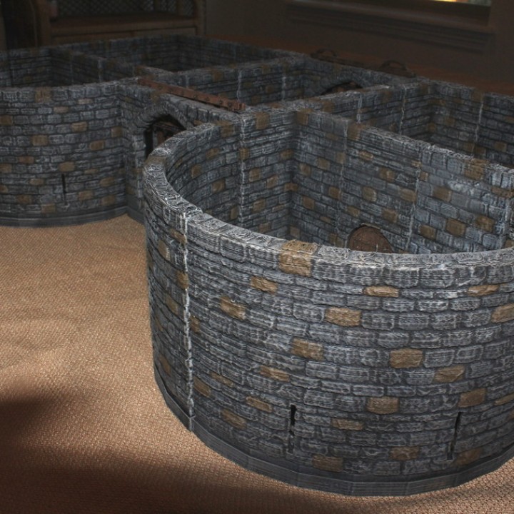 3D Printable OpenForge Stone Barbican by Devon Jones