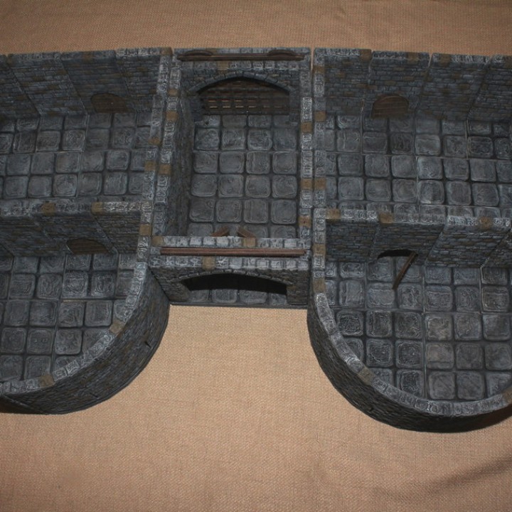 3D Printable OpenForge Stone Barbican by Devon Jones