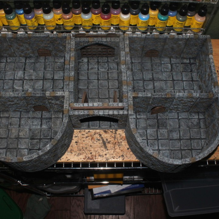 3D Printable OpenForge Stone Barbican by Devon Jones